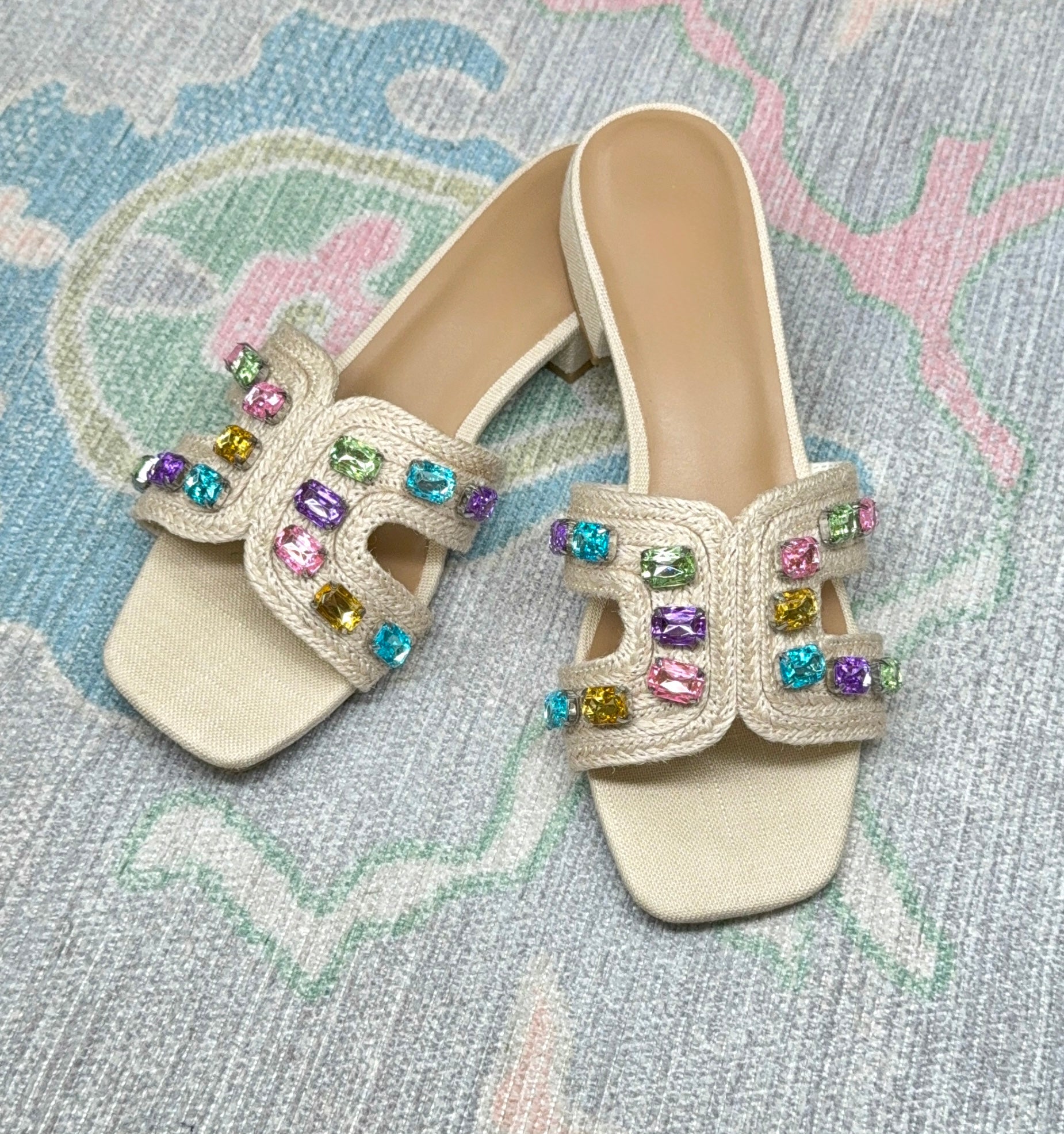 Precious Stone Embellished H Cut Sandals – LABELS Style Room