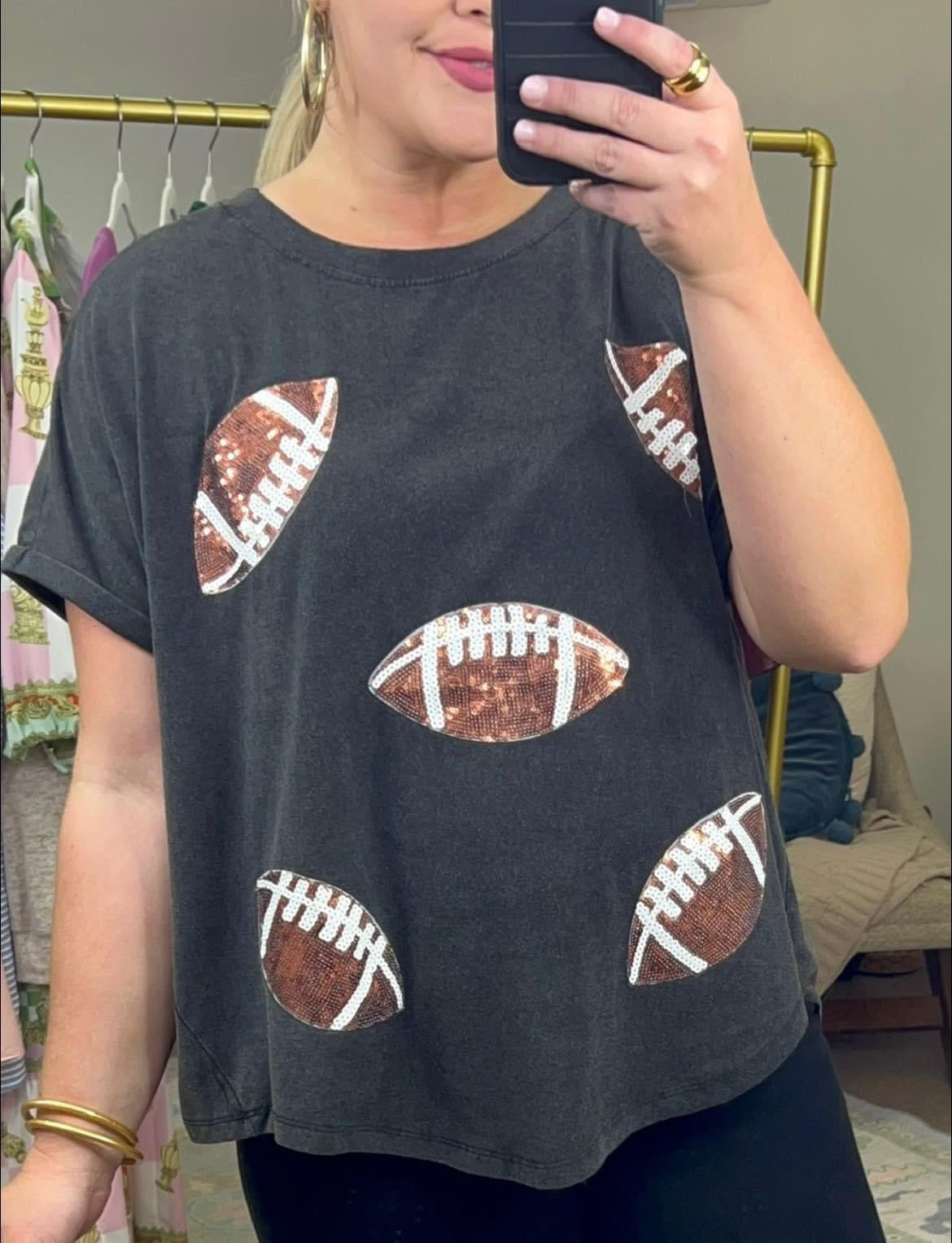 Sideline Sweetie Sequin Football Tee – LABELS Style Room