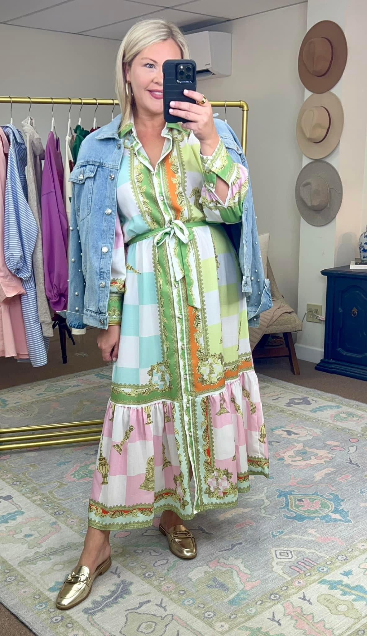 Checkmate Woven Mixed Print Maxi Dress – LABELS Style Room